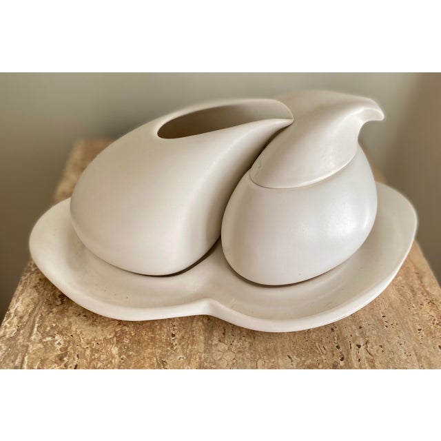 Peter Saenger Ceramics Modernist White Sugar / Creamer Nesting Set ...