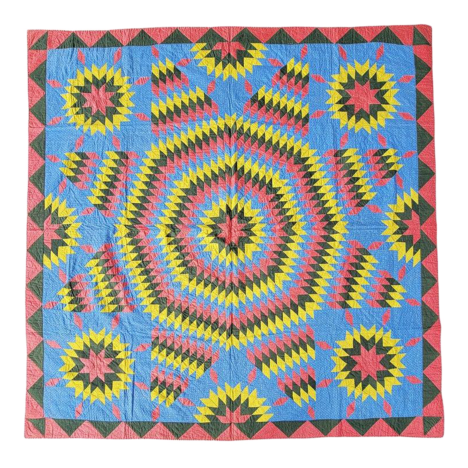 19Thc Eight Point Star Quilt From Pennsylvania | Chairish