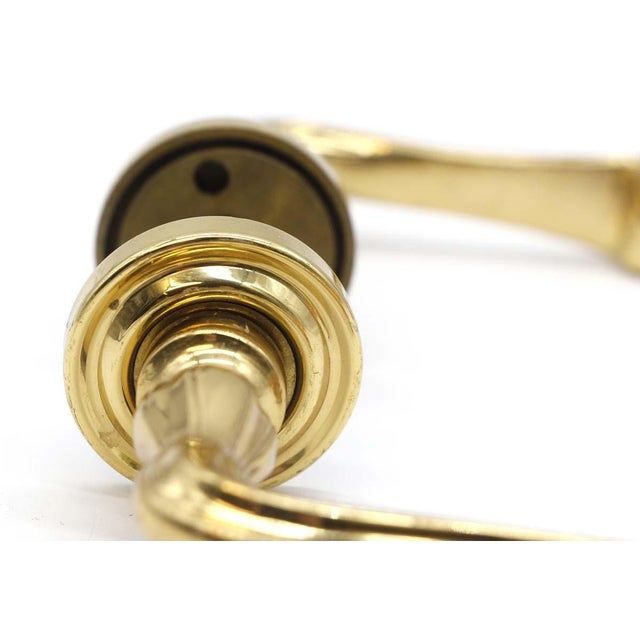 Vintage Traditional Polished Brass Lever Door Knob Set | Chairish