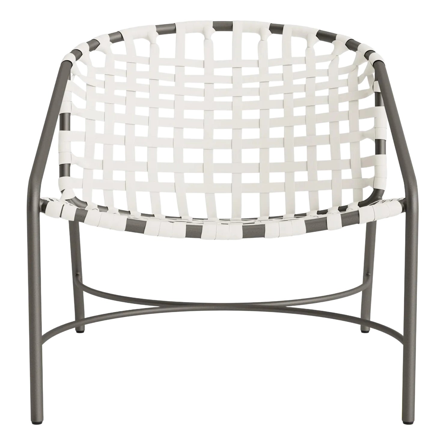 Brown Jordan Kantan Aluminum Vinyl Lounge Chair, Mica frame with White ...