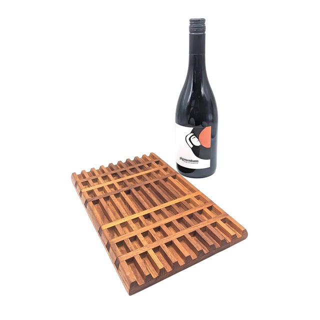 Vintage Dansk Teak Wood Grate / Lattice Bread Cutting Crumb Board and ...