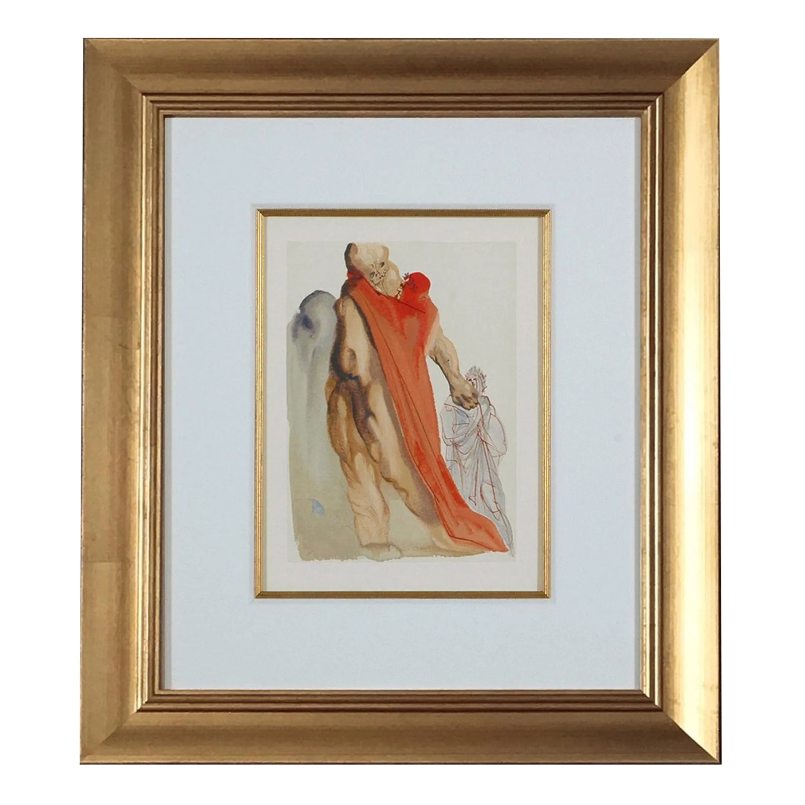 Salvador Dali Woodcut Purgatory 5 Virgil’s Reproaches Framed | Chairish