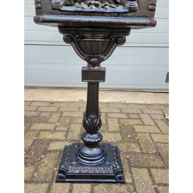 Cast Iron English Mailbox Letterbox on Leg Black | Chairish