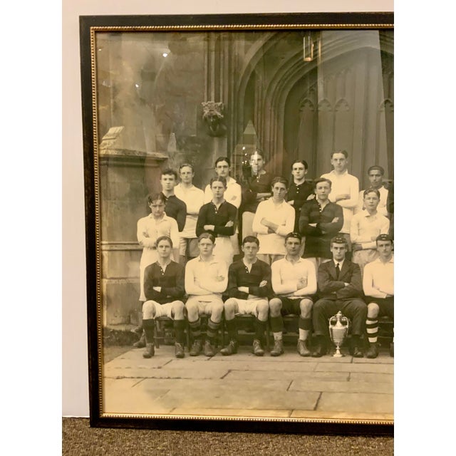 Vintage Black and White Framed Rugby Photograph | Chairish