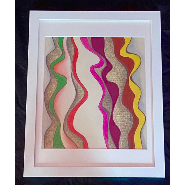 Modern Abstract Pencil Drawing Illustrations - Pair | Chairish