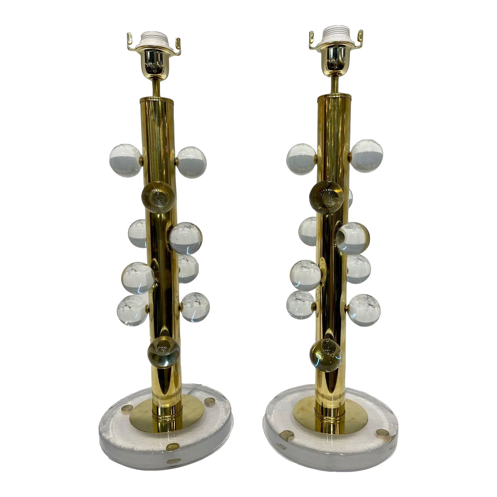 Murano Glass Ball Lamps | Chairish