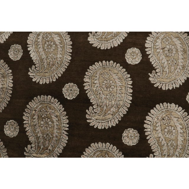 Rug & Kilim’s Classic Style Rug in Brown With Ivory Paisley Patterns ...