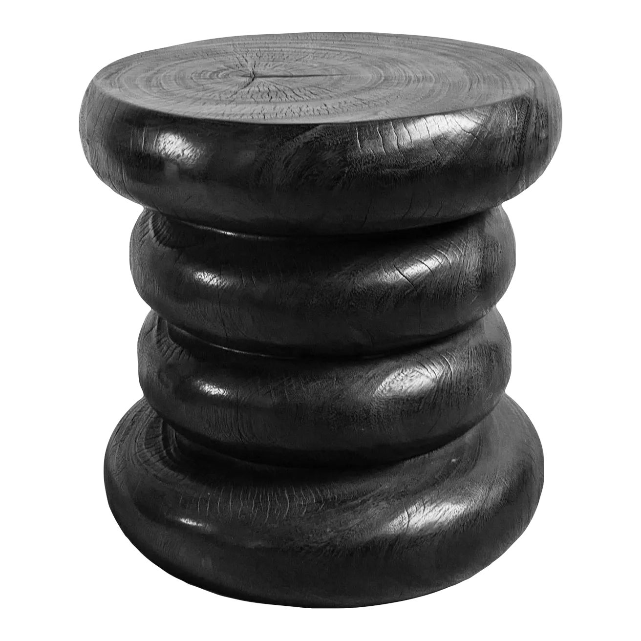 Black Stacked Ring Side Table | Chairish