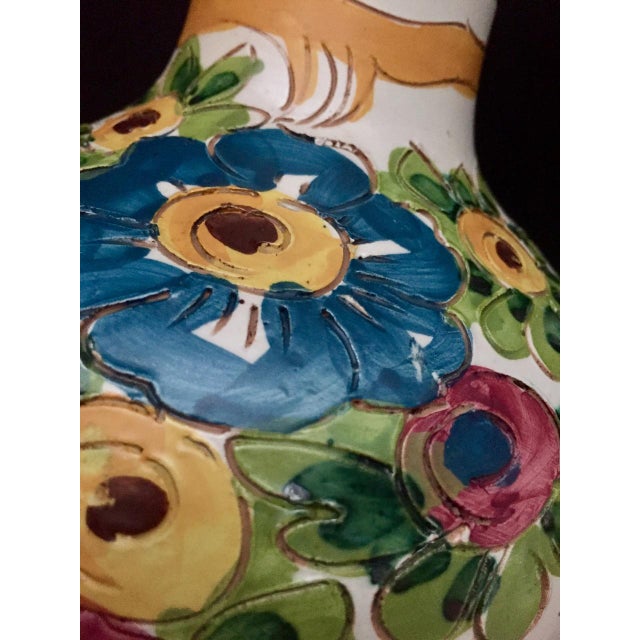 1970s Vintage Italian Pottery Floral Sgraffito Set - Pitcher & Vase- 2 ...