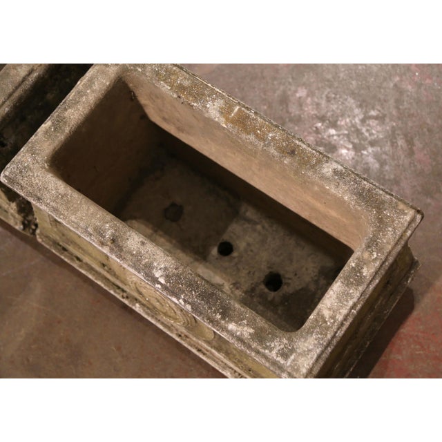 Pair of 19th Century French Weathered Verdigris Carved Outdoor Stone ...