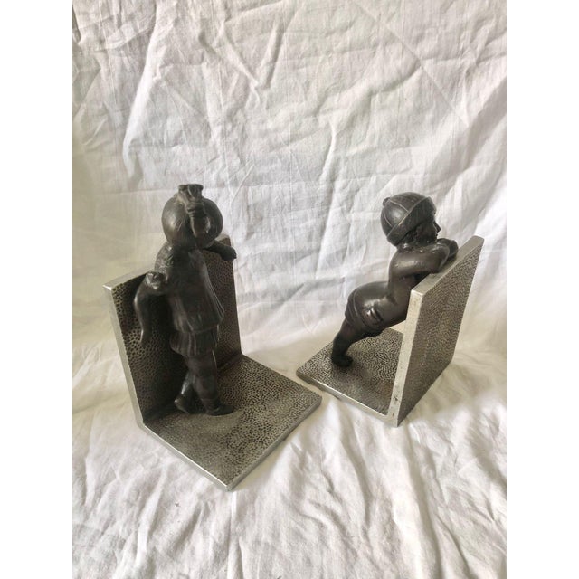 1970s Italian Bookends in Bronze Depicting Little Girl and Little Boy ...