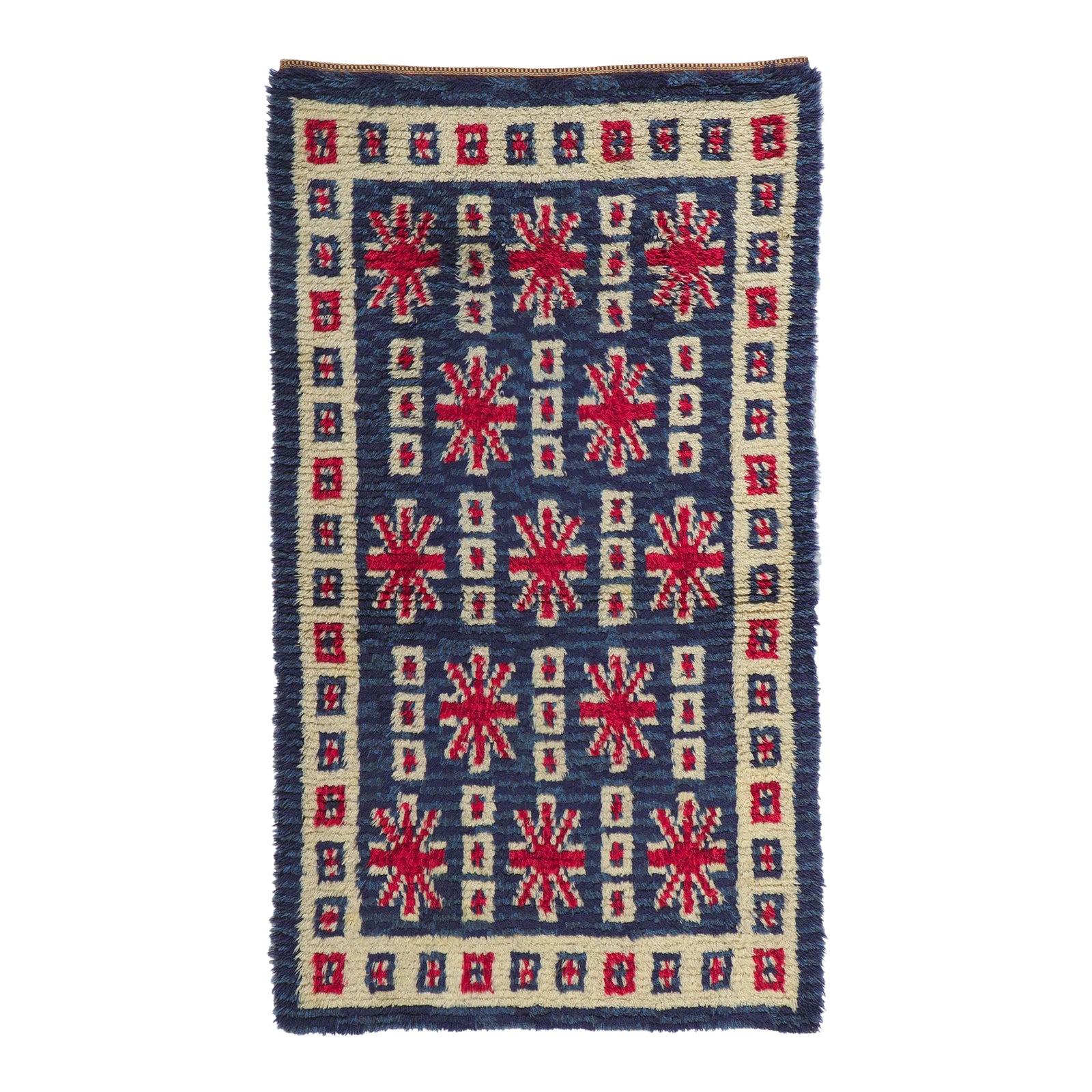 Vintage Finnish Rya Ryijy Rug - 03'01 X 05'07 | Chairish