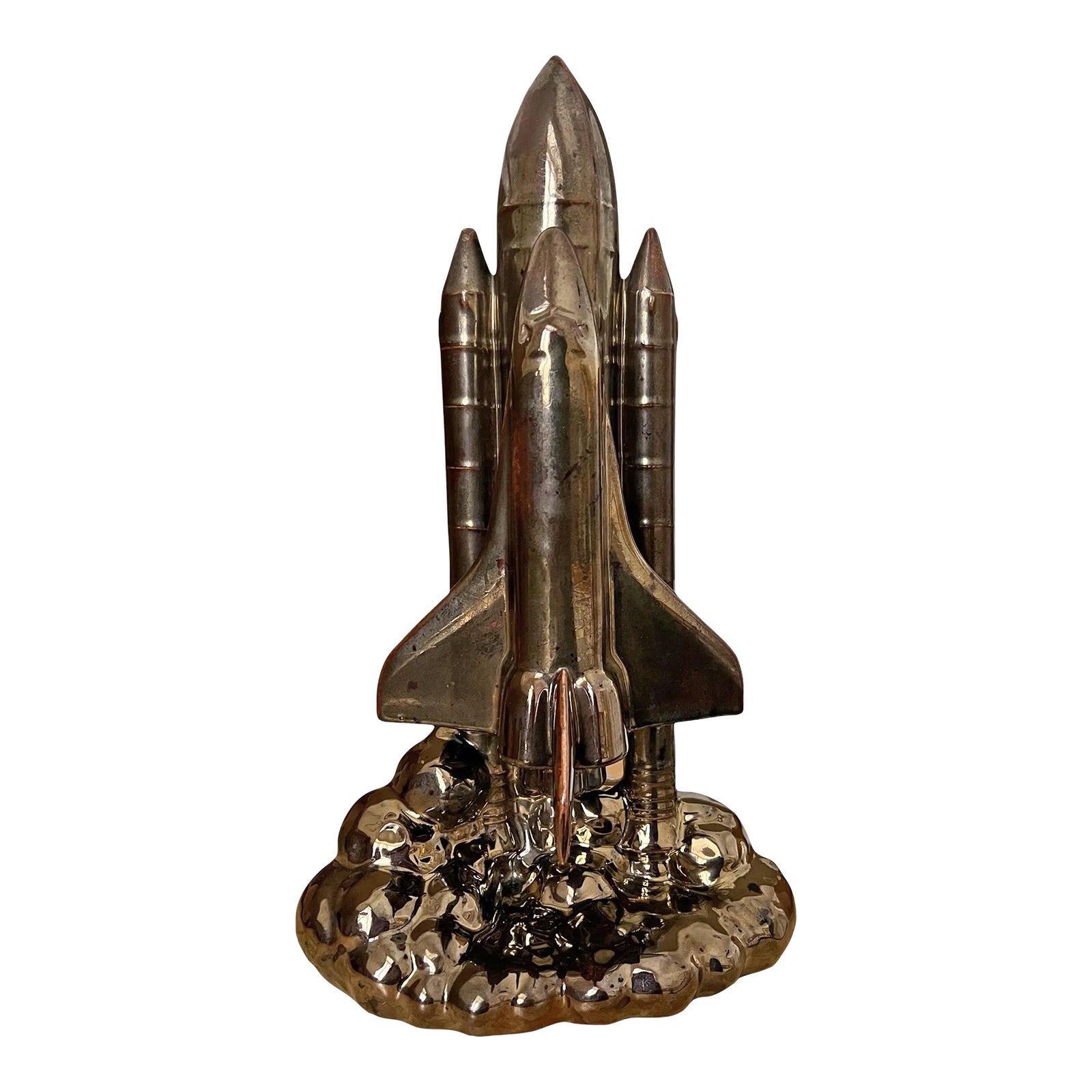 Vintage Glazed Porcelain Space Shuttle Sculpture | Chairish