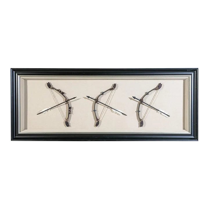Vintage Trio of Bows and Arrows Shadow Box Wall Decor | Chairish