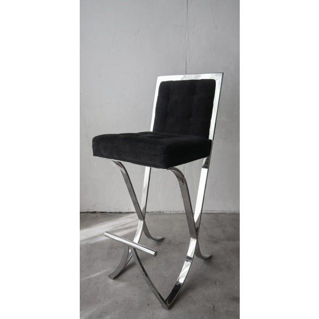 1980s Chrome X-Base Bar Stools - Set of 4 | Chairish