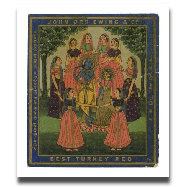 Vintage Dancing Ladies Indian Trade Label Print | Chairish