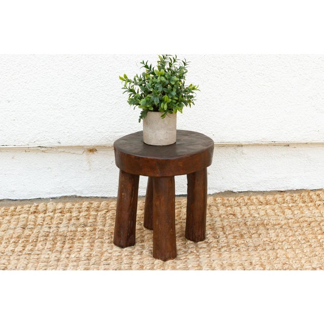 Thick Top Chunky African Stool | Chairish