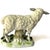 Set of Two German Porcelain Encrusted Sheep Figurines | Chairish