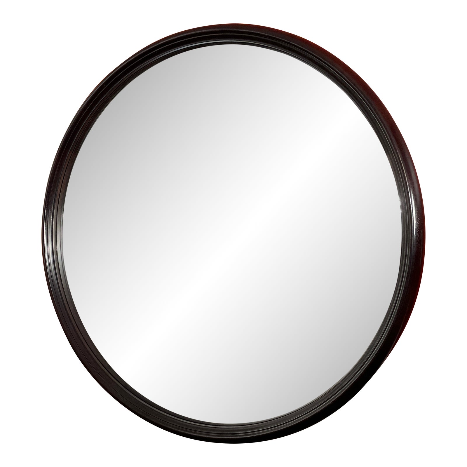 Convex Mirror with Espresso Mahogany Surround | Chairish