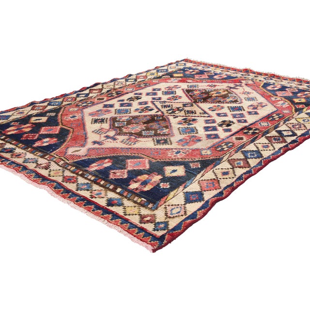 Vintage Ivory Persian Lori Rug - 05'00 X 07'01 | Chairish