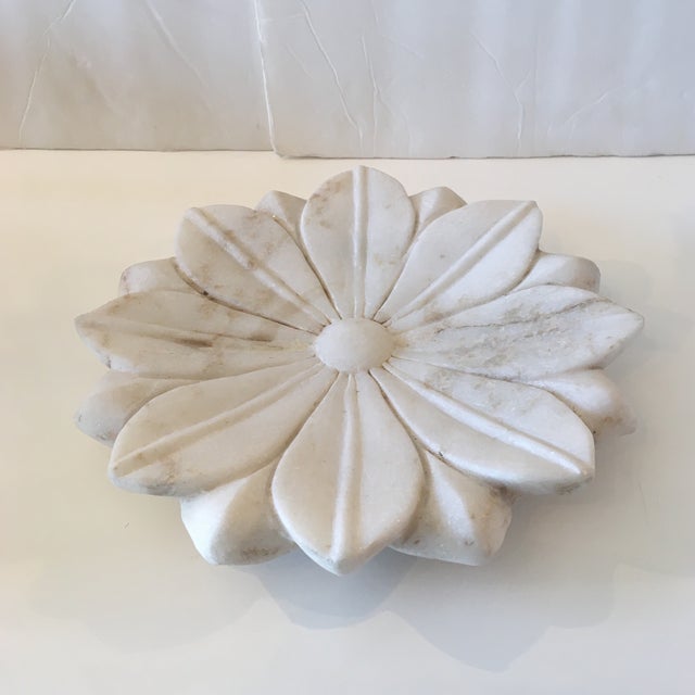 White Marble Lotus - Flower Hand - Made Plate | Chairish