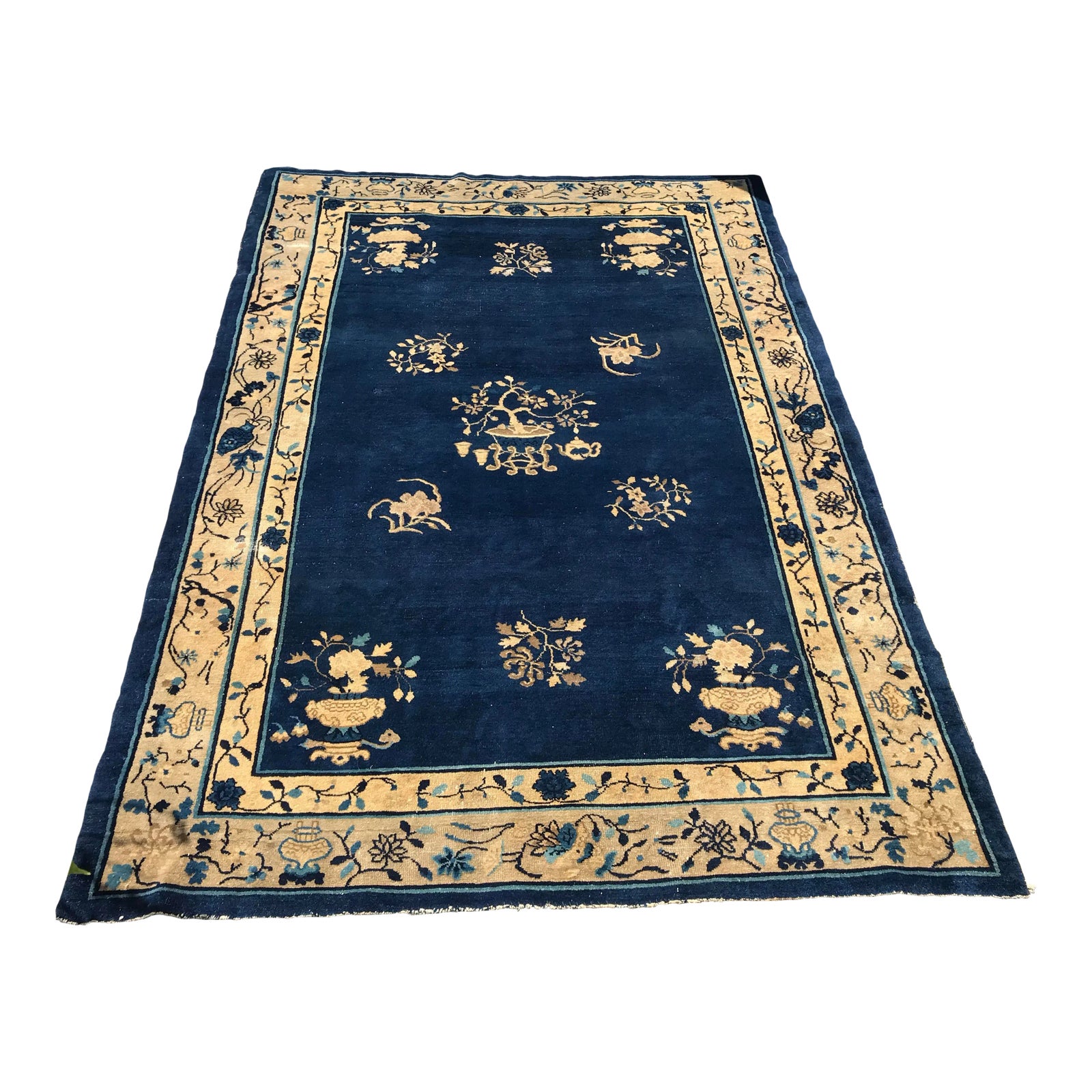 Antique Chinese Peking Wool Rug- 6’x9’ | Chairish