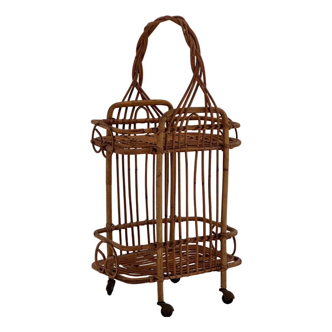 Vintage Wooden Bar Trolley, 1970s | Chairish