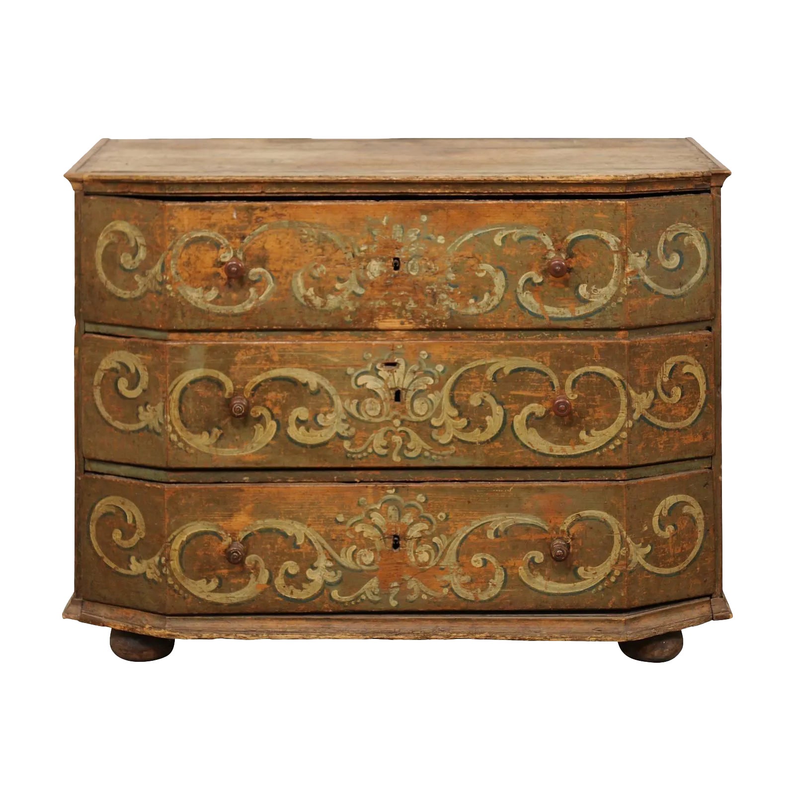 18th Century Italian Hand-Painted Wood Commode | Chairish