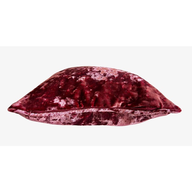 2000s Crushed Velvet Burgundy Pillow | Chairish