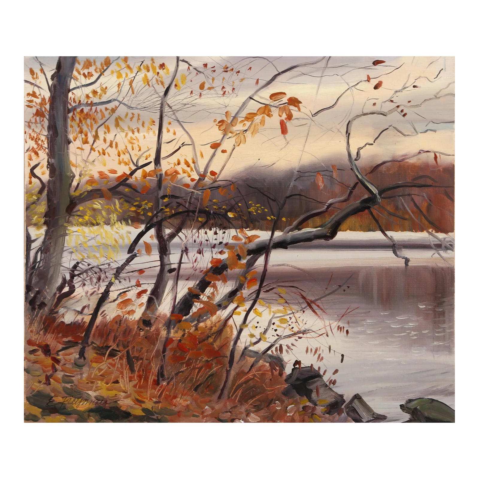 The Cold Water, Erik Freyman Oil on Board, Signed in Pen | Chairish