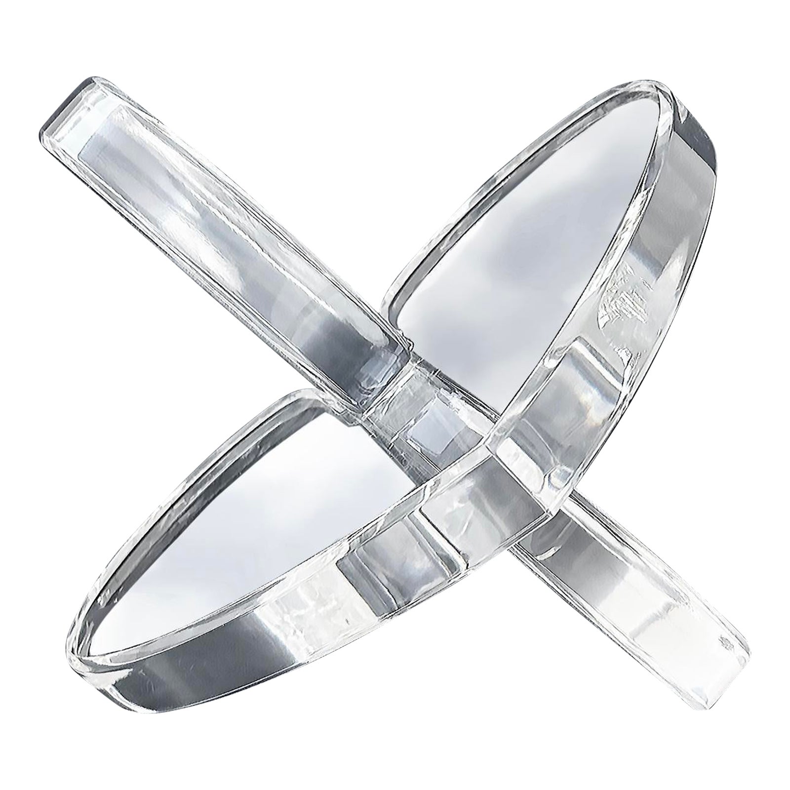 Michael Gitter Clear Lucite Interlocking Hearts Sculpture Signed, 2024 ...