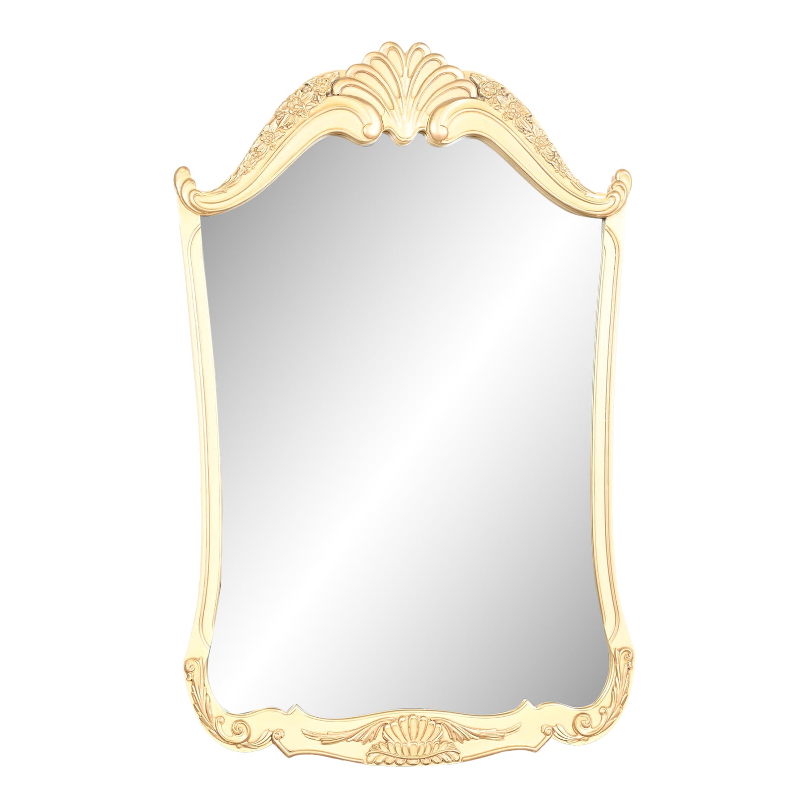 Romweber French Provincial Louis XV Cream Lacquered Wall Mirror, Circa ...