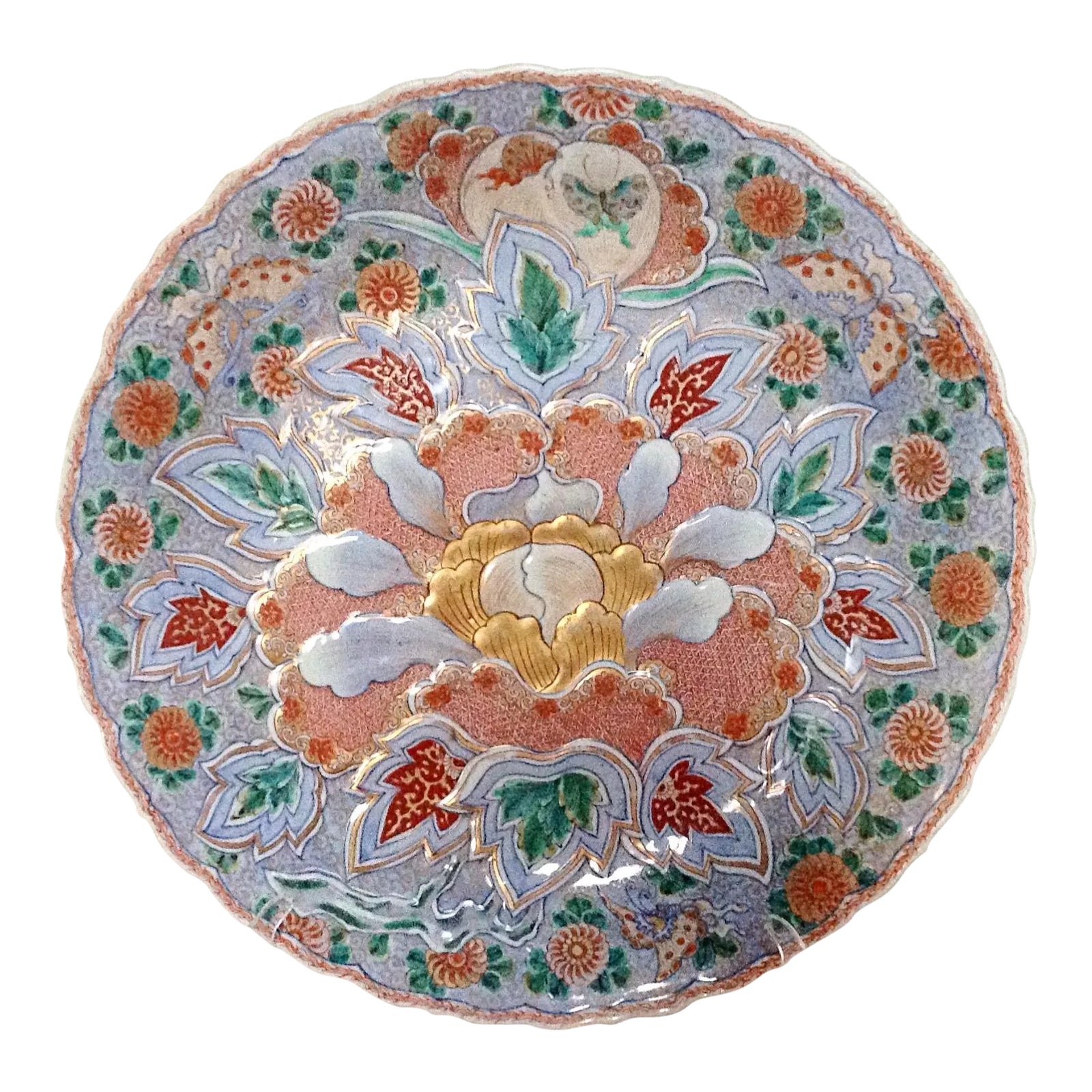 Antique Asian Charger | Chairish