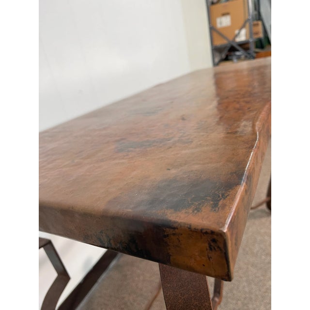 Late 20th Century Copper Top Console Table | Chairish