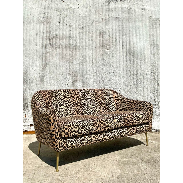 Vintage Boho Leopard Sofa | Chairish