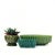 Mid Century Mixed Greens Textured Planters Curation - Group of 3 | Chairish
