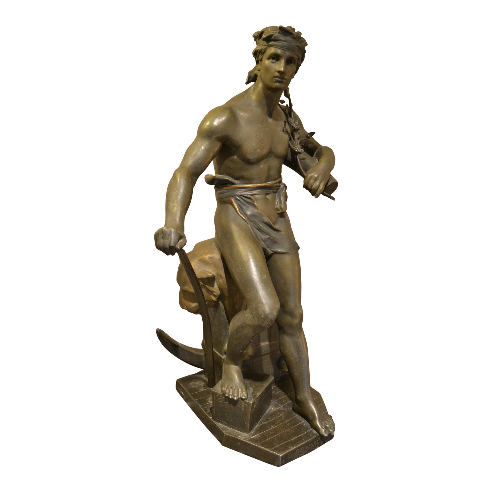 Bronze Sculpture "Le Commerce" by Ernest Justin Ferrand | Chairish