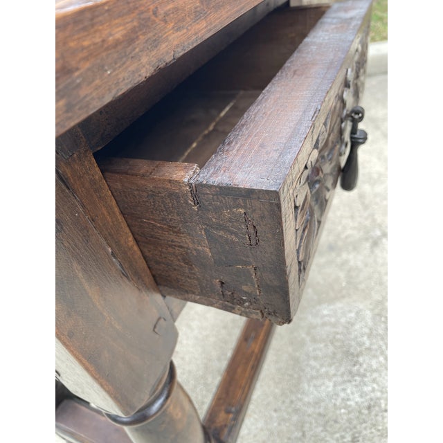 Antique 18th Century Spanish Solid Wood Library Alter Table | Chairish