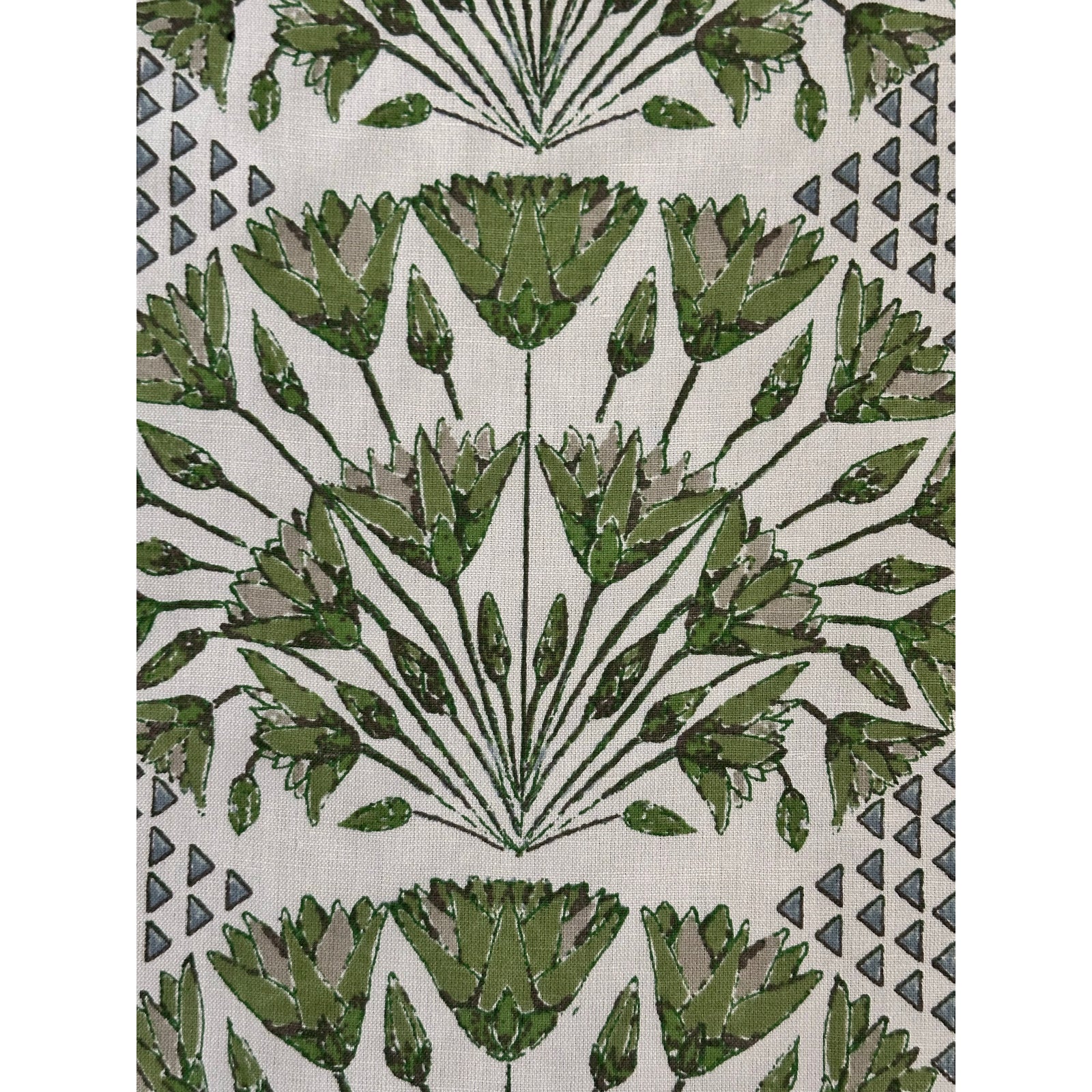 Thibaut Anna French Cairo Green and White Fabric 1 1/2 | Chairish