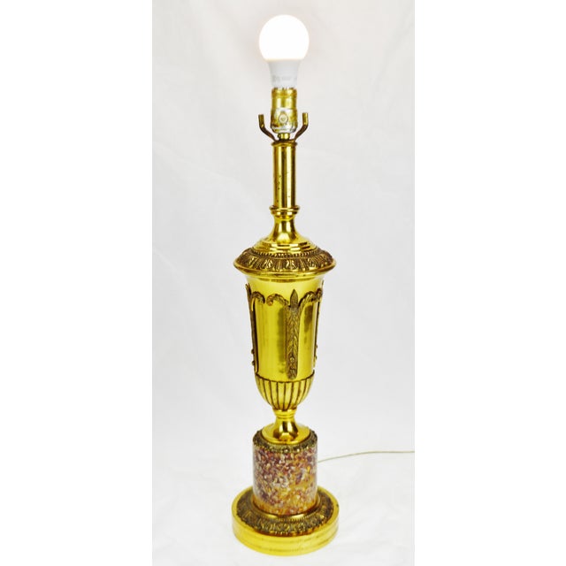Vintage Stone Base Table Lamp | Chairish