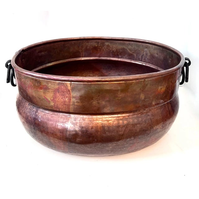 19th Century Copper Chimney Pot or Planter with Wrought Iron Handles ...