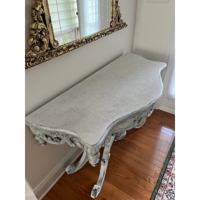 Rococo Style Italian Painted Entry Table | Chairish