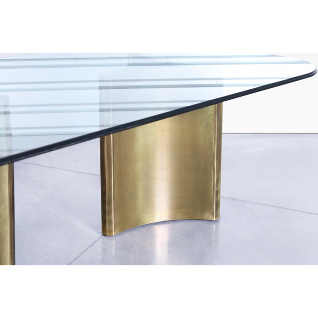 1970s Vintage Brass and Glass "Trilobi" Dining Table by Mastercraft ...