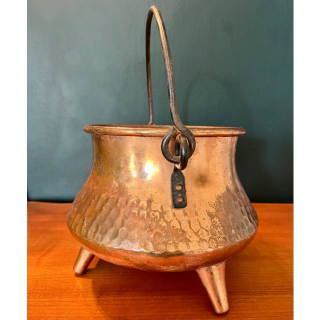 19th Century French Large Cauldron in Hammered Copper | Chairish