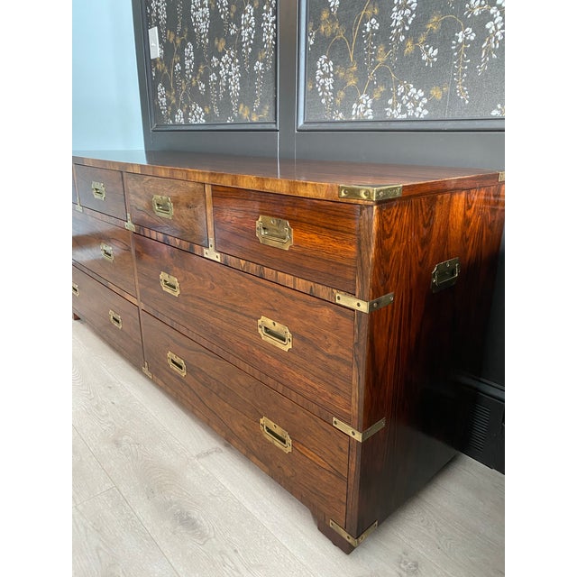 1960s Vintage Brazilian Rosewood Campaign Lowboy Dresser or Chest of ...