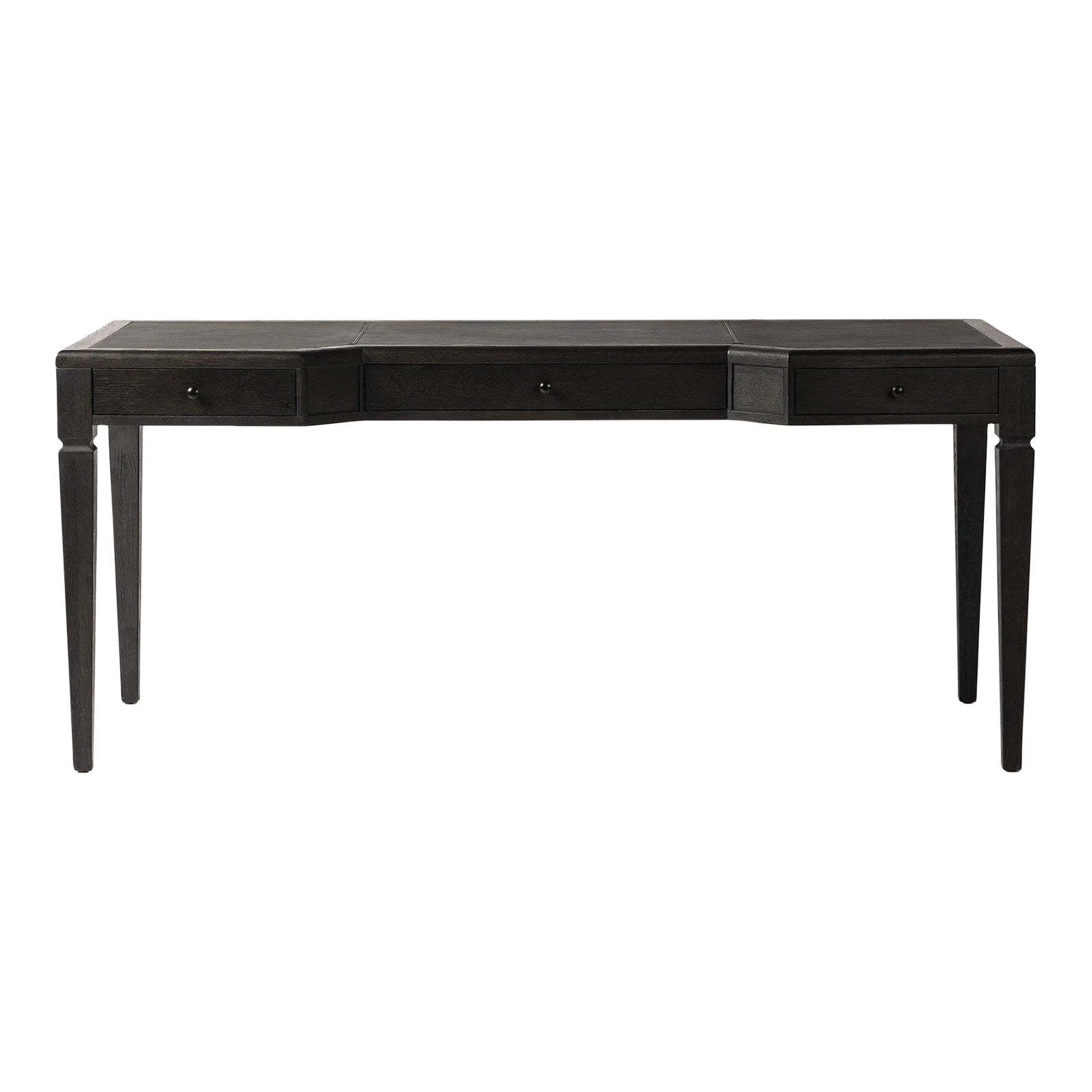 Claude Desk - Distressed Black Oak Veneer | Chairish