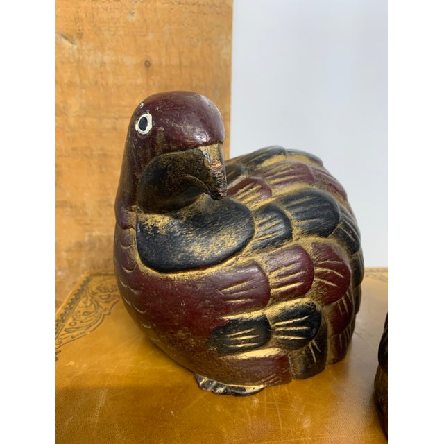 Pair of Antique Japanese Hand Crafted Quail Figures | Chairish