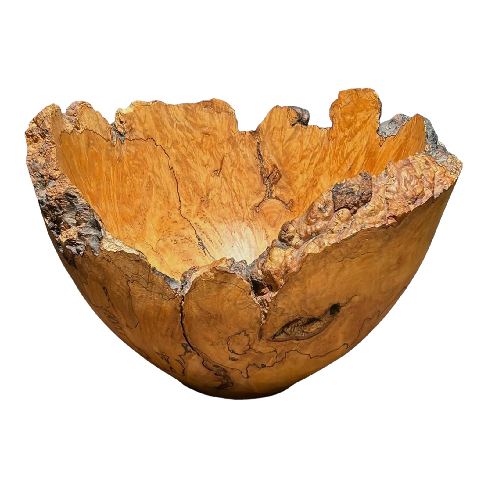Vintage Maurice Gamblin Hand Turned Spalted Maple Burl Bowl ~ Signed ...