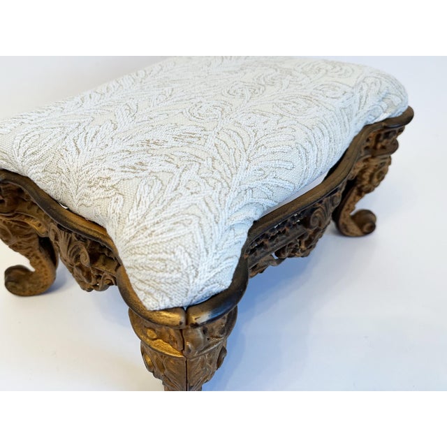 1970s Vintage Footstool Cast Iron Foot Stool Ornate Victorian Louis XV ...