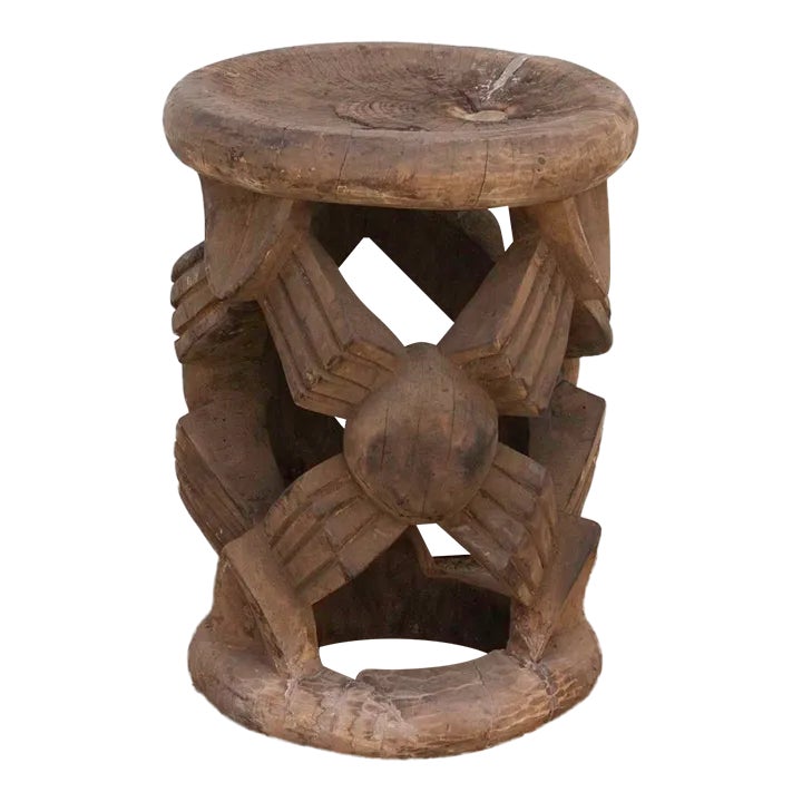 Antique Tall Spider African Stool | Chairish